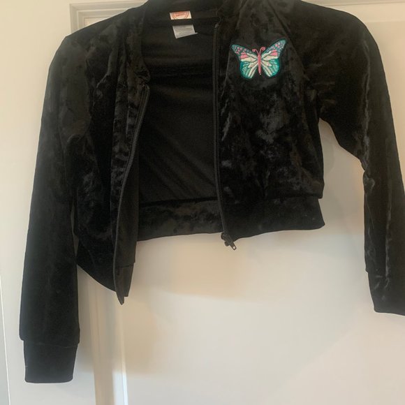 Jackets & Coats | Girls Velvet Light Jacket With Butterfly | Poshmark